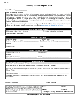 Fillable Online file lacounty CONTINUITY OF CARE REQUEST - Sutter ...