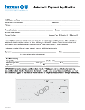 Fillable Online HMSA Indivdual Plan Automatic Payments Form Fax Email ...