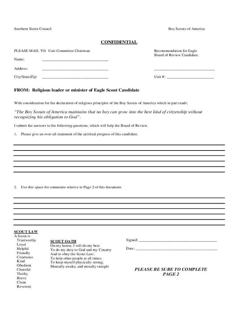 Fillable Online PATH TO EAGLE SCOUT - South Florida Council Fax Email Print - pdfFiller