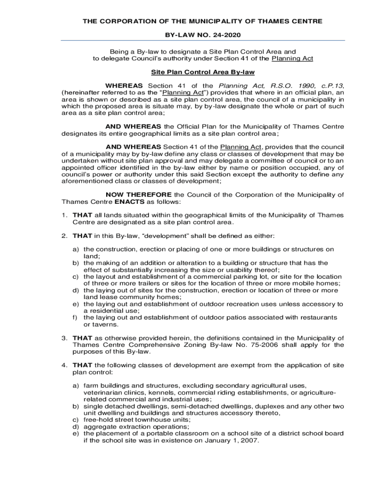 Fillable Online Instructions for Site Plan Approval Application ...