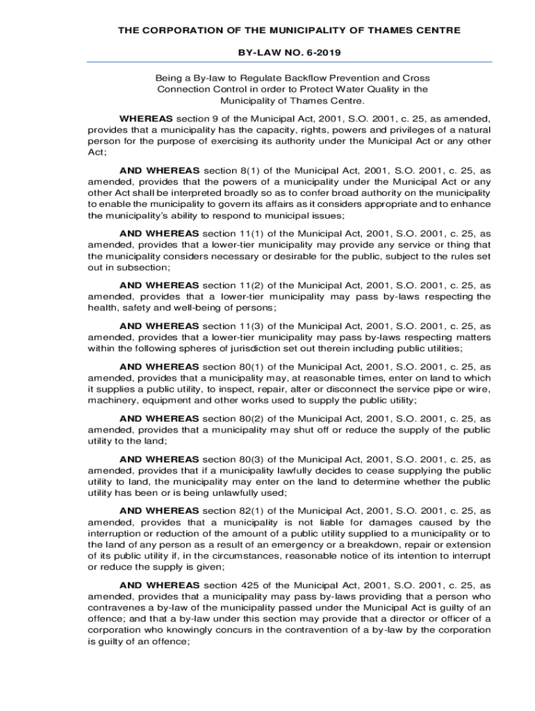 Fillable Online Rules and Regulations for Backflow Prevention and Cross ...