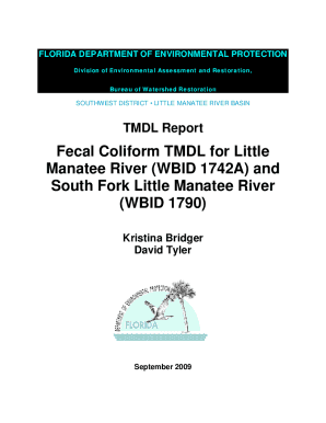 Fillable Online Little Manatee River (WBID 1742A) and South Fork ...