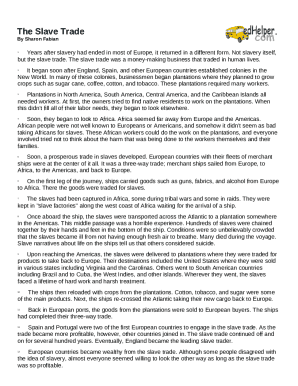 Historical Context: Facts about the Slave Trade and Slavery Doc Template | pdfFiller