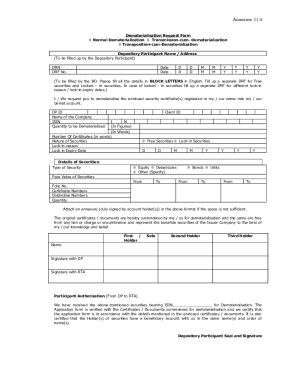 Fillable Online Process to Fill Dematerialisation Request Form (DRF ...