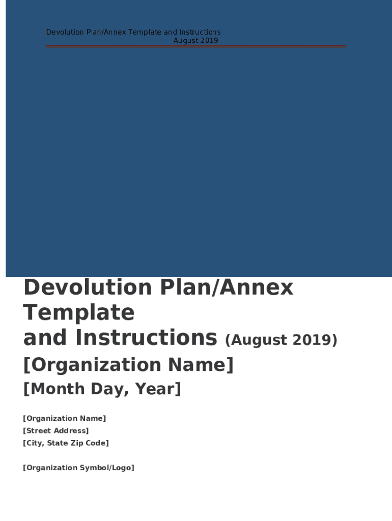Devolution Plan Template. Describe the document here - kyem ky Doc Template | pdfFiller
