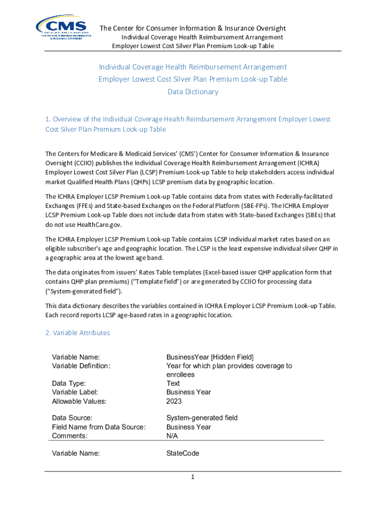 Fillable Online Individual Coverage Health Reimbursement Arrangement ...