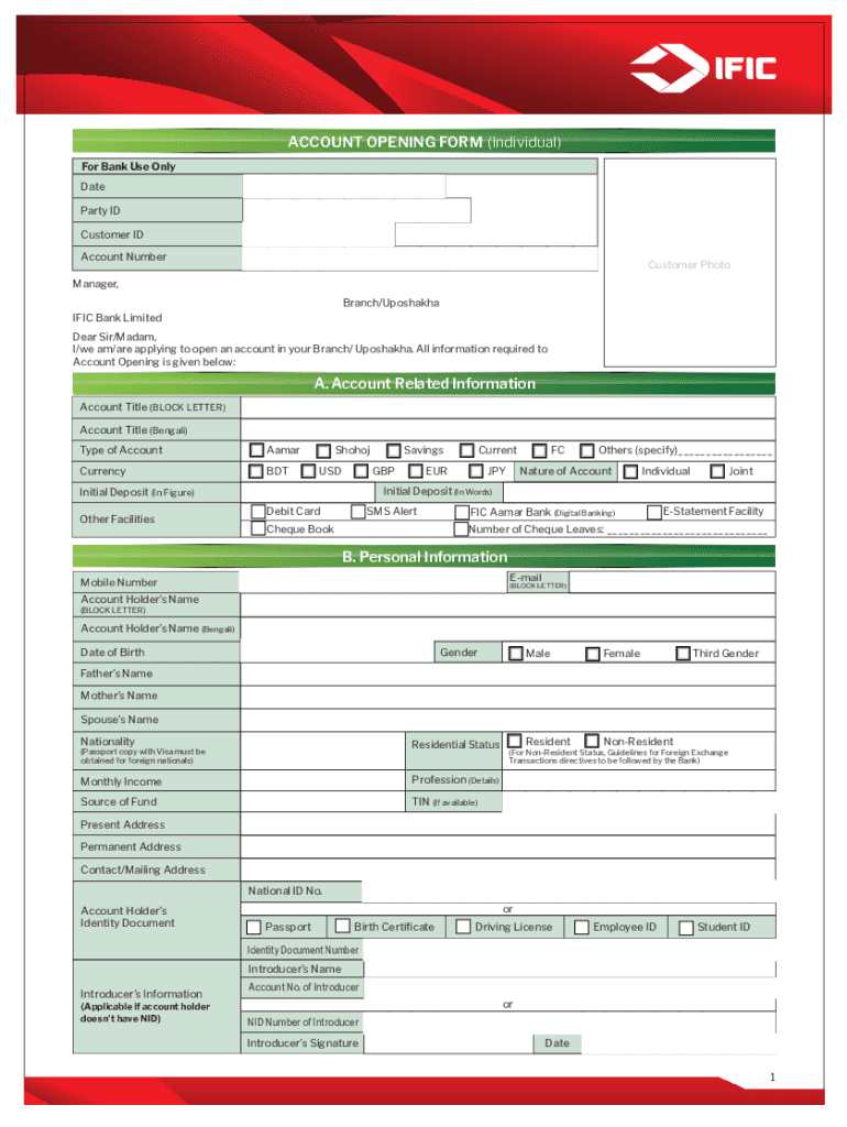 Fillable Online SERVICE REQUEST FORM - IFIC Bank Limited Fax Email Print - pdfFiller