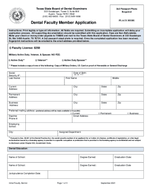 Fillable Online tsbde texas DENTAL ASSISTANT REGISTRATION APPLICATION ...