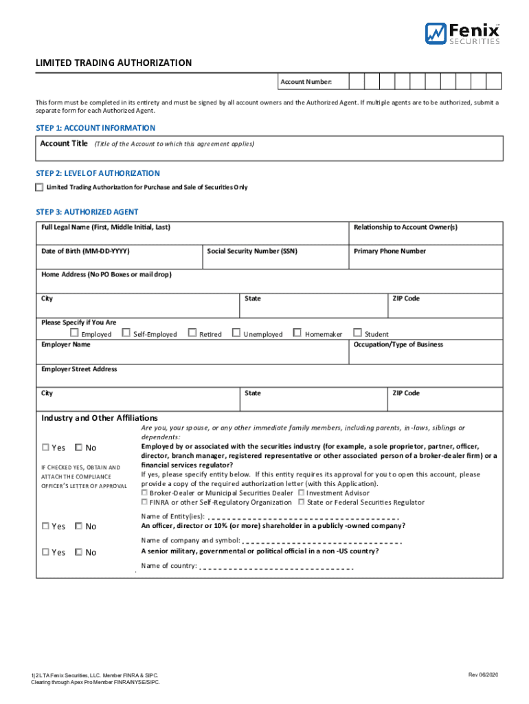 Fillable Online Trading Authorization Agreement-TDA 0321 - TD ...