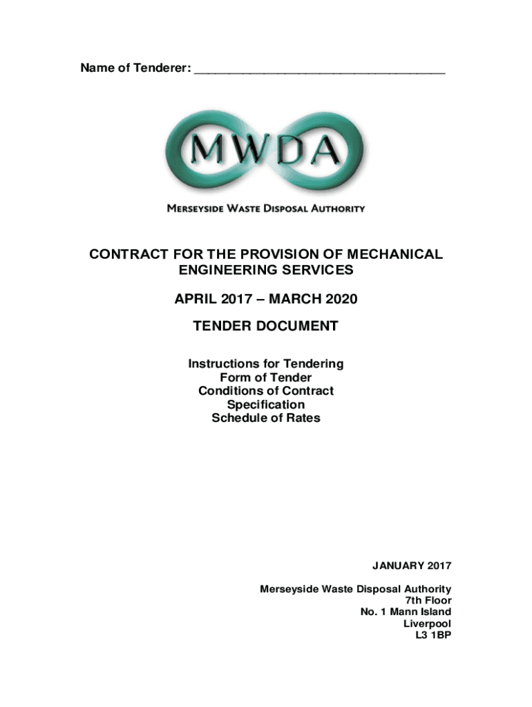 Fillable Online Forms of Tender and Schedules (Works) Fax Email Print ...