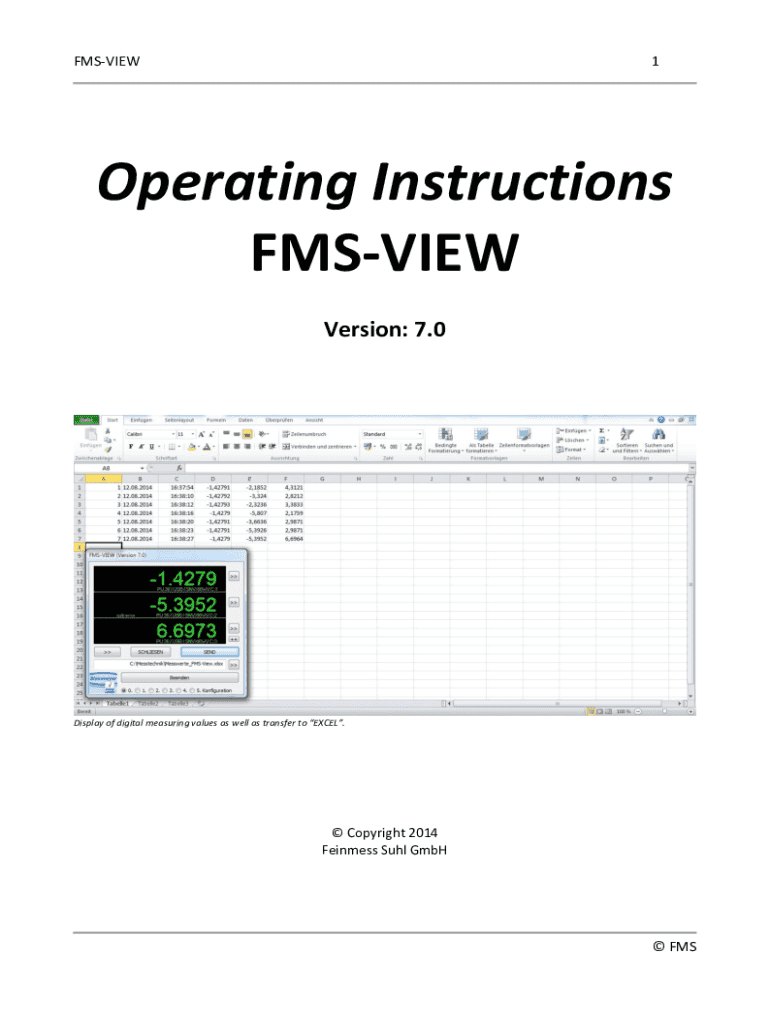 Fillable Online Operating Instructions FMS-VIEW - Feinmess Suhl Fax Email Print - pdfFiller