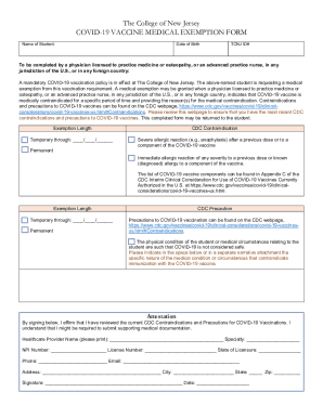 Fillable Online health tcnj Sample religious exemption letter for covid ...
