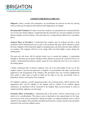 Fillable Online Implant Consent Form - Advanced Periodontics ...