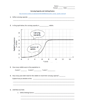 Fillable Online Limiting Factors and Carrying Capacity Worksheet Fax ...