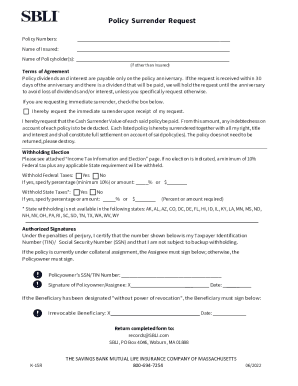 Fillable Online Cash Value vs. Surrender Value: What's the Difference ...