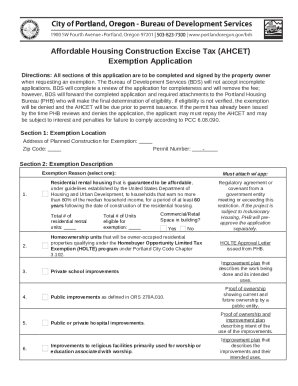 Construction Excise Tax Exemption Application Doc Template | pdfFiller