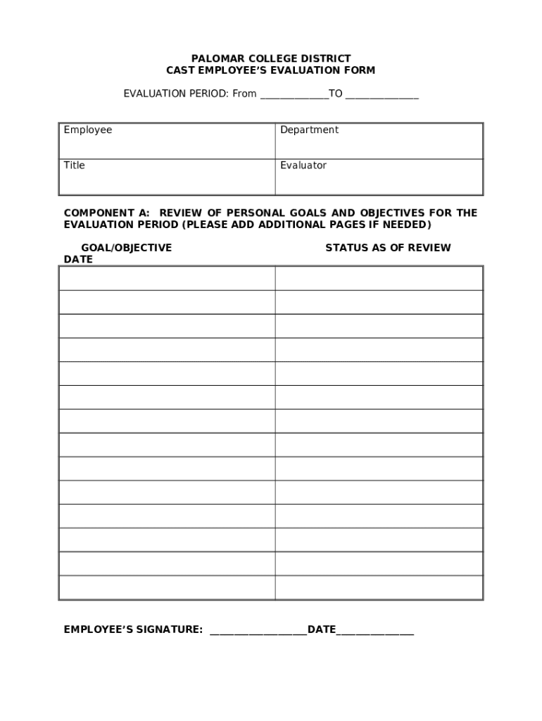 Administrative Employee Mid-Term Evaluation Doc Template | pdfFiller