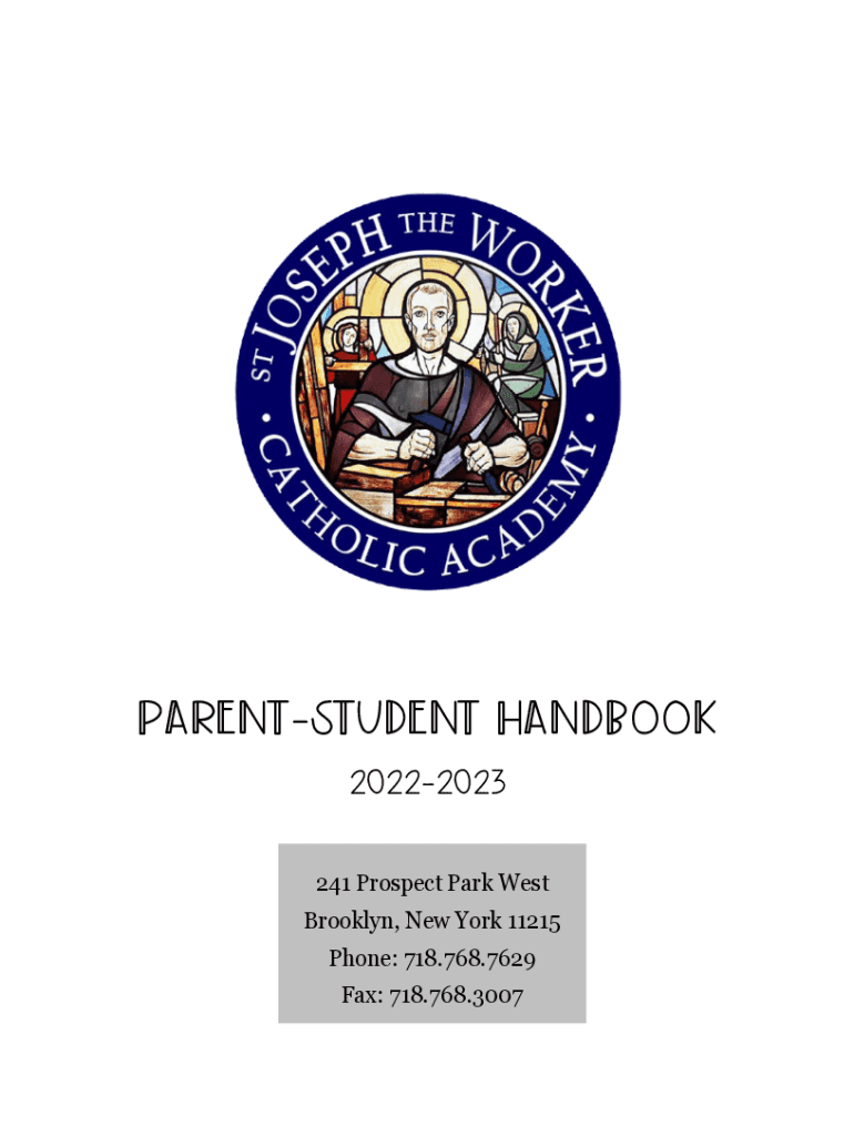 Fillable Online Parent-Student Handbook - St. Joseph the Worker ...