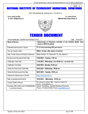Fillable Online Tender Notification for Outsourcing of Pharmacy ...