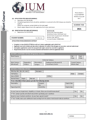 Fillable Online ium edu Undergraduate Application Form - IUM Fax Email ...