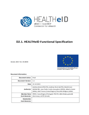Fillable Online D2.1. HEALTHeID Functional Specification - SPMS Fax Email Print - pdfFiller