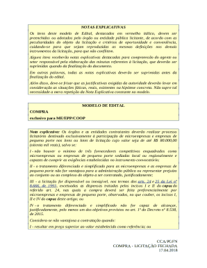 NOTAS EXPLICATIVAS Os itens deste modelo de Edital ... Doc Template ...