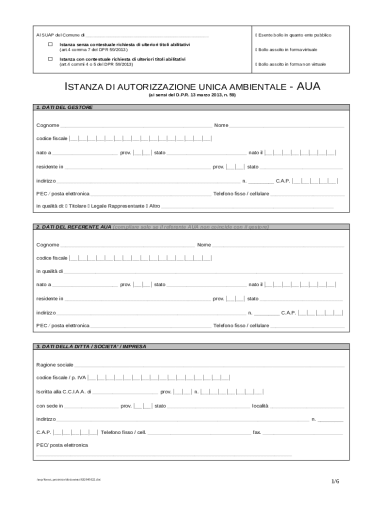 Allegato 1 Modello per la richiesta di autorizzazione unica ... Doc ...