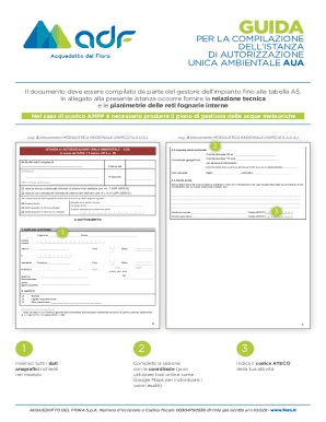 Fillable Online Guida alla compilazione del modello AUA e alla ...
