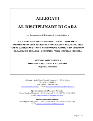 Fillable Online DISCIPLINARE DI GARA Gara a procedura aperta per i ...