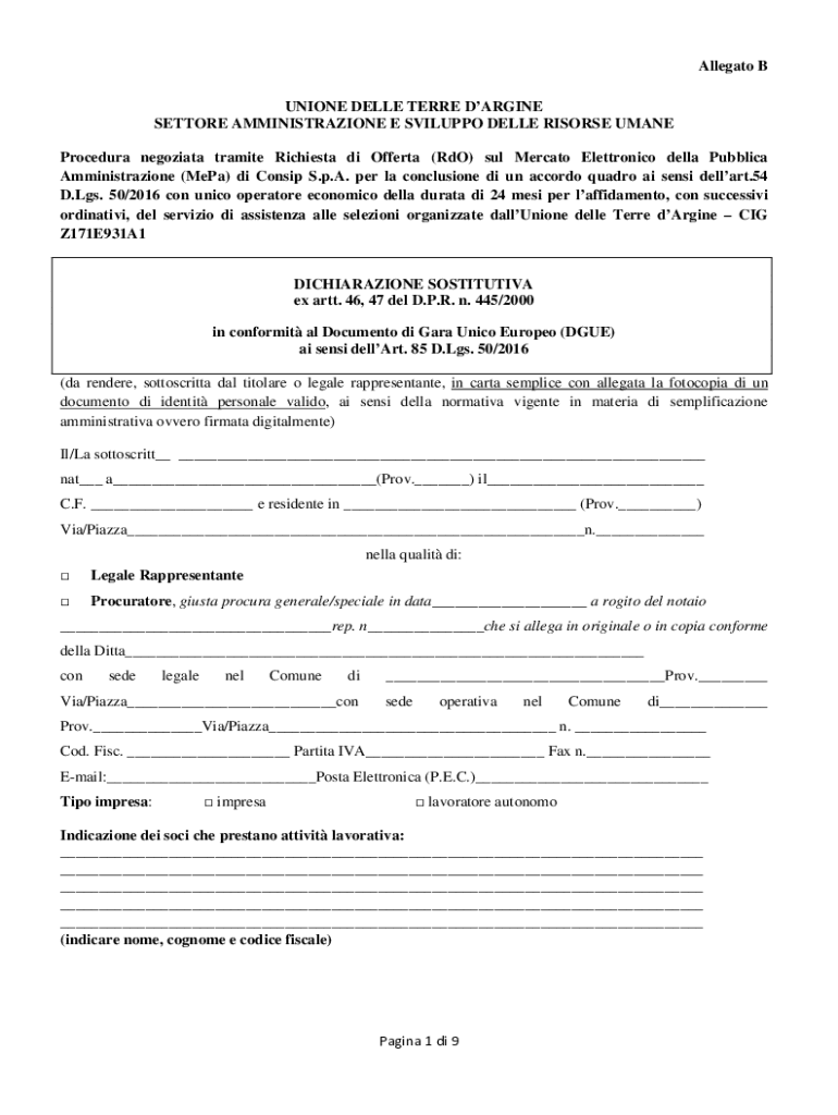 Fillable Online Richiesta di Offerta (RdO) sul MePA di Consip per l ...