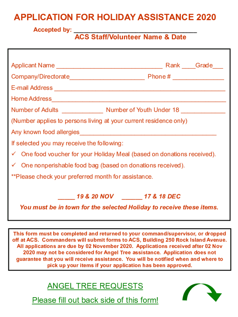 Fillable Online Christmas AssistanceThe Salvation Army in Canada Fax ...