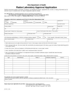 Fillable Online Radon License Application Packet - Ohio Department of ...