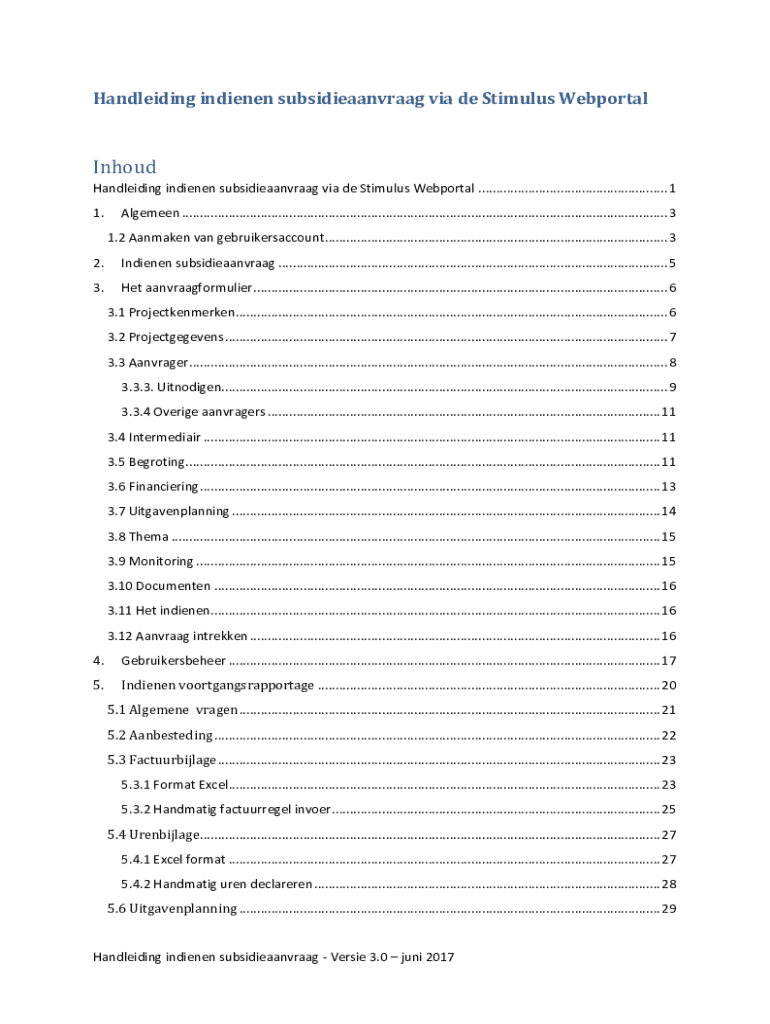 Fillable Online Handleiding indienen subsidieaanvraag via de Stimulus ... Fax Email Print ...