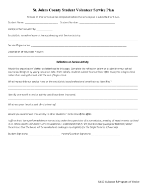 Fillable Online www-chs stjohns k12 fl Bright Futures Community Service ...