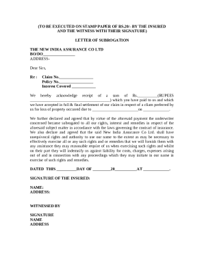 (TO BE EXECUTED ON STAMP PAPER OF RS - Dilip Insurance Doc Template ...