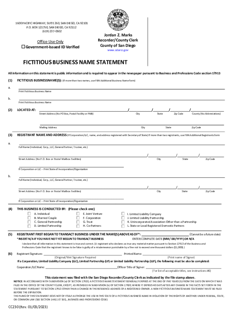 Fillable Online Affidavit of identity-fictitious business name ...