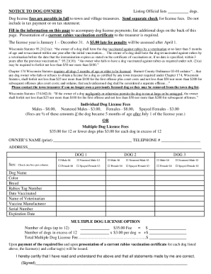 Fillable Online 5 Reasons Dog Licenses Are Important to Dog Owners and ... Fax Email Print ...