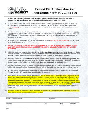 Fillable Online Sealed Bid For Timber - Fill Online, Printable ...