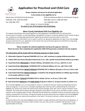 Fillable Online Child Care Subsidy Application Form Fax Email Print ...