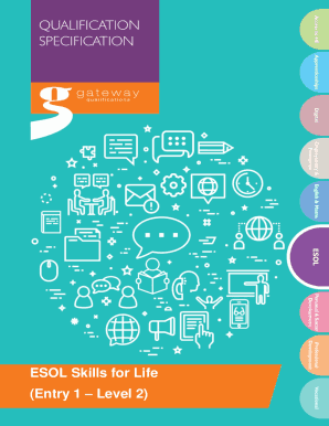 Fillable Online NOCN Entry Level Certificate in ESOL Skills for Life ...