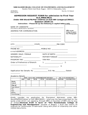 ADMISSION REQUEST Doc Template | pdfFiller