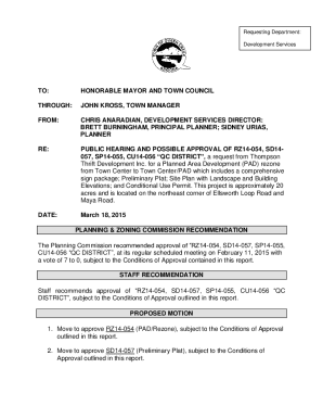 Fillable Online TO: HONORABLE MAYOR AND TOWN COUNCIL THROUGH ... Fax ...