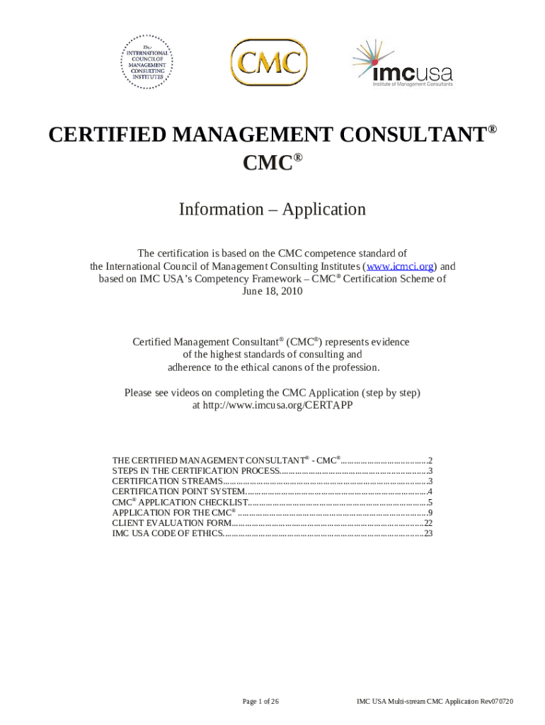 IMC USA's Competency Framework and Certification Scheme ... Doc Template | pdfFiller