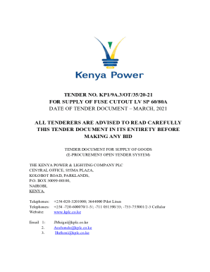 Fillable Online addendum 1-pre-bid and closing date extension. - Kenya ...