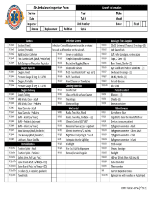 Fillable Online vehicle inspection form for registered air ambulances ...