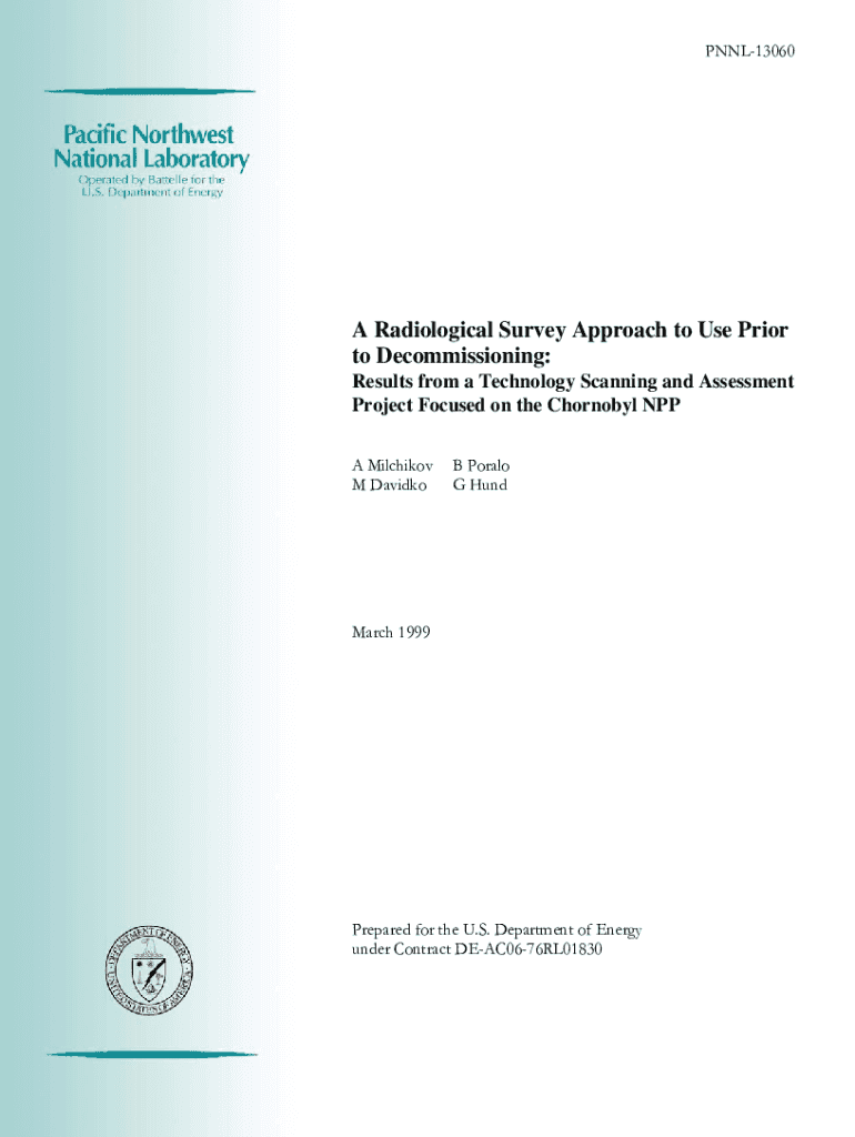 Fillable Online A Radiological Survey Approach to Use Prior to Decommissioning: Fax Email Print ...