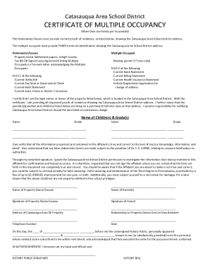 Fillable Online Application and Affidavit of Multiple Occupancy ... Fax ...