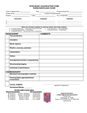 Fillable Online nfhs music adjudication form swing/show/jazz choir Fax ...