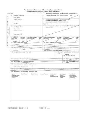 Fillable Online Veterinary certificate for commercial import PDF / 58 ...