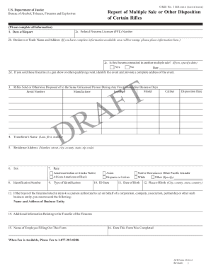 Fillable Online Fillable Online atf Report of Multiple Sale or Other ...